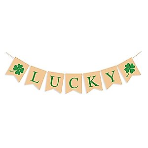 St Patricks Day Decorations St Patricks Day Banner Lucky Banner Shamrock Garland for St Pattys Decorations Shamrock Decorations St Patricks Day Decor