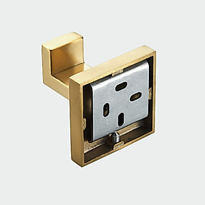 BATHSIR Brushed Gold Towel Hooks, Bathroom Robe Hooks Wall Mounted Coat Hook 2 Pack Stainless Steel