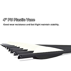 VNAKER 20 Inch Carbon Crossbow Bolts 12 Pack and Hunting Broadheads 6 Pack, Carbon Crossbow Arrows for Hunting and Outdoor Practice(Black)