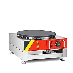 16" Electric Crepe Maker Pancake Making Machine Round Crepe Griddle With heating Plate Commerical (Silver(110V))