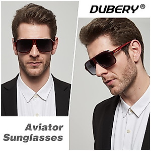 DUBERY Mens Oversized Aviator Sunglasses Classic Large Polarized Lens Shades D103