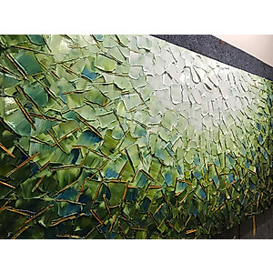 Yotree Paintings, 24x48 Inch Paintings Oil Hand Painting 3D Hand-Painted On Canvas Abstract Artwork Art Wood Inside Framed Hanging Wall Decoration Green Teal Abstract Painting