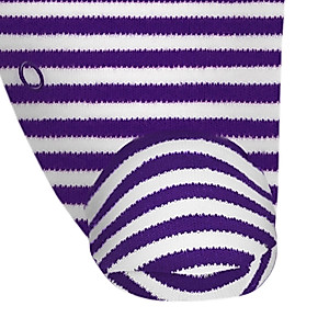 Creative Knitwear College Baby Striped Footed Romper - LSU Tigers Logo - Purple/White - 0-3 Months