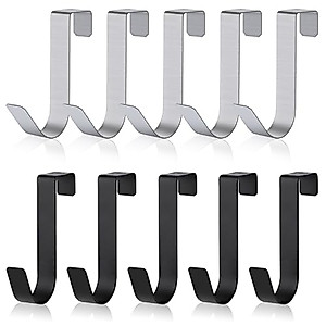 Gjinxi 10PCS Towel Hook, Over The Door Towel Hooks, Glass Door Hooks for Bathroom, Stainless Steel Robe Rack Hooks for Frameless Glass Shower Door