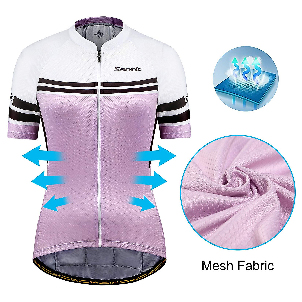 Santic Women's Full-Zip Short Sleeve Cycling Jersey