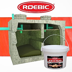 Roebic AOP Air-O-Paks for Aerated Septic Systems, Dissolves in Water to Degrade Grease, Proteins, Soaps and Chemicals, Contains Four 8-Ounce Packets, 8 Ounce