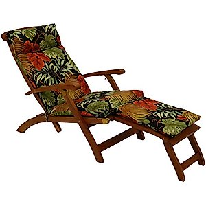 Blazing Needles Steamer Deck Outdoor Lounger Cushion, Passion Ruby