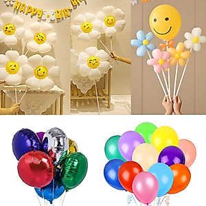 Balloon Sticks, 35 Pack 16inch Long Big White Balloon Sticks Holder with Cups for Large or Small Balloons 8 inch to 20 inch