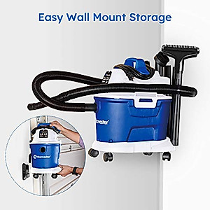 Vacmaster Wet Dry Vacuum 3.2 Gallon 2.5 Peak HP Wall Mounted Shop Vacuum Cleaner with Extension Wands Tool Storage & Wall Bracket for Garage, Car, Home & Workshop