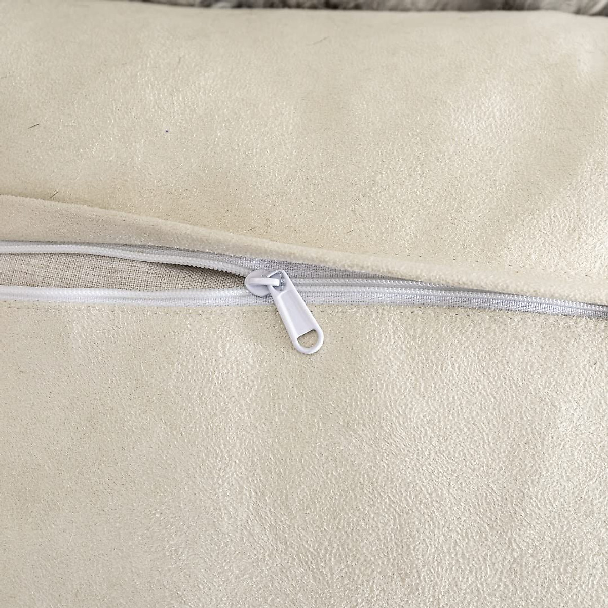 yingda1992 Real Rabbit Fur Pillow Case Cushion Cover Rabbit Fur Throw Decorative Animal Skin Pillowcase Home Living Room (Grey, 30×50cm（12in×20in）)