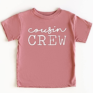 Olive Loves Apple Cousin Crew Cursive T-Shirts and Bodysuits for Baby and Toddler Fun Family Matching Outfits White on Mauve Bodysuit 6 Months