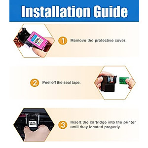 LeciRoba Compatible for HP Deskjet 3755 Ink Cartridges High Yield Remanufactured HP 65XL Ink Cartridges Replacement for HP DeskJet 2600 3700 Series Envy 5000 Series AMP 100 Series Printer (2-Pack)