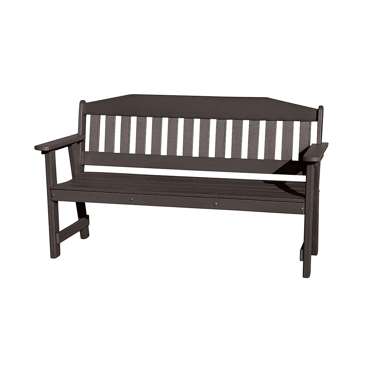 Phat Tommy Outdoor Garden Bench, Poly Lumber Outdoor Furniture, Weatherproof & Recycled Bench with Back, Brown