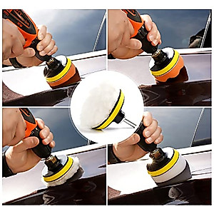 MIDO PROFESSIONAL ABRASIVE Buffing Pads For Drill 22PCS Foam Drill Buffing Kit Car Drill Polishing Kit for Car Sanding, Buffing, Waxing(18 Pads+2 Drill Adapters+2 Suction Cups)