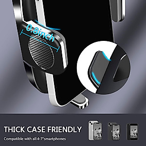 TAPMEI Phone Mount for Car Vent [2024 Upgraded Clip] Cell Phone Holder Hands Free Cradle Air Vent for iPhone 14 Pro and Universal Smartphone (Black)