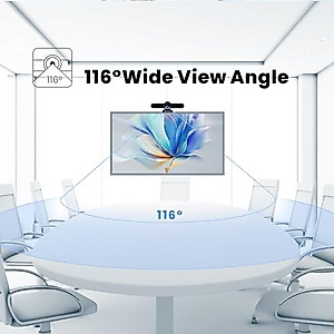 TONGVEO Wide Angle Webcam with Microphone and Speaker, Conference Room USB 1080P 60fps Web Camera for Smart TV Computer Video Call Streaming Meeting, Works for Microsoft Teams, Zoom, PC
