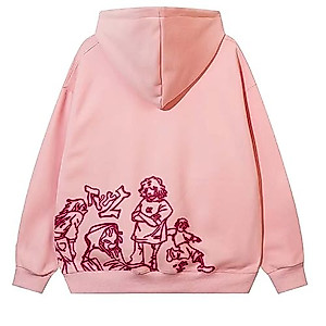 UTSJKR My Orders Placed Recently by Me Oversized Sweatshirt for Women, Womens Graphic Oversized Hoodies Cartoon Character Print Streetwear Casual y2k Sweatshirts Pink