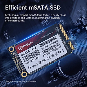 KingSpec 1TB mSATA SSD, Super Speed Internal Solid State Drives SATA3 6Gb/s + 3D NAND Flash Technology (30x50mm,1TB)