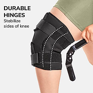 BraceAbility Plus Size Knee Brace with Hinges - Bariatric Compression Support for Obese Men and Women with Large Legs, Osteoarthritis, Patella Instability, Joint and Chronic Kneecap Pain Relief (9XL)