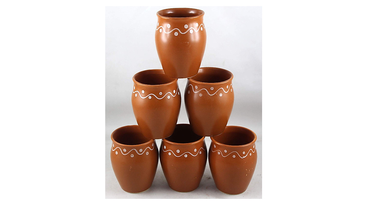 Odishabazaar Ceramic Kulhar Cups - Traditional Indian Tea Set