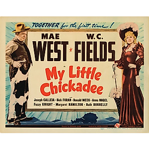 Posterazzi My Little Chickadee Lobbycard From Left: W.C. Fields Mae West 1940. Movie Masterprint Poster Print, (28 x 22)
