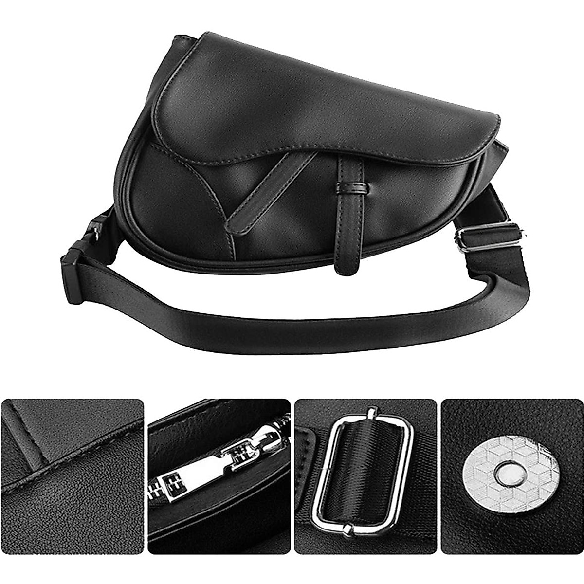 Sling Bag Fashion Saddle Bag Leather Crossbody Backpack Daypack for Men & Women