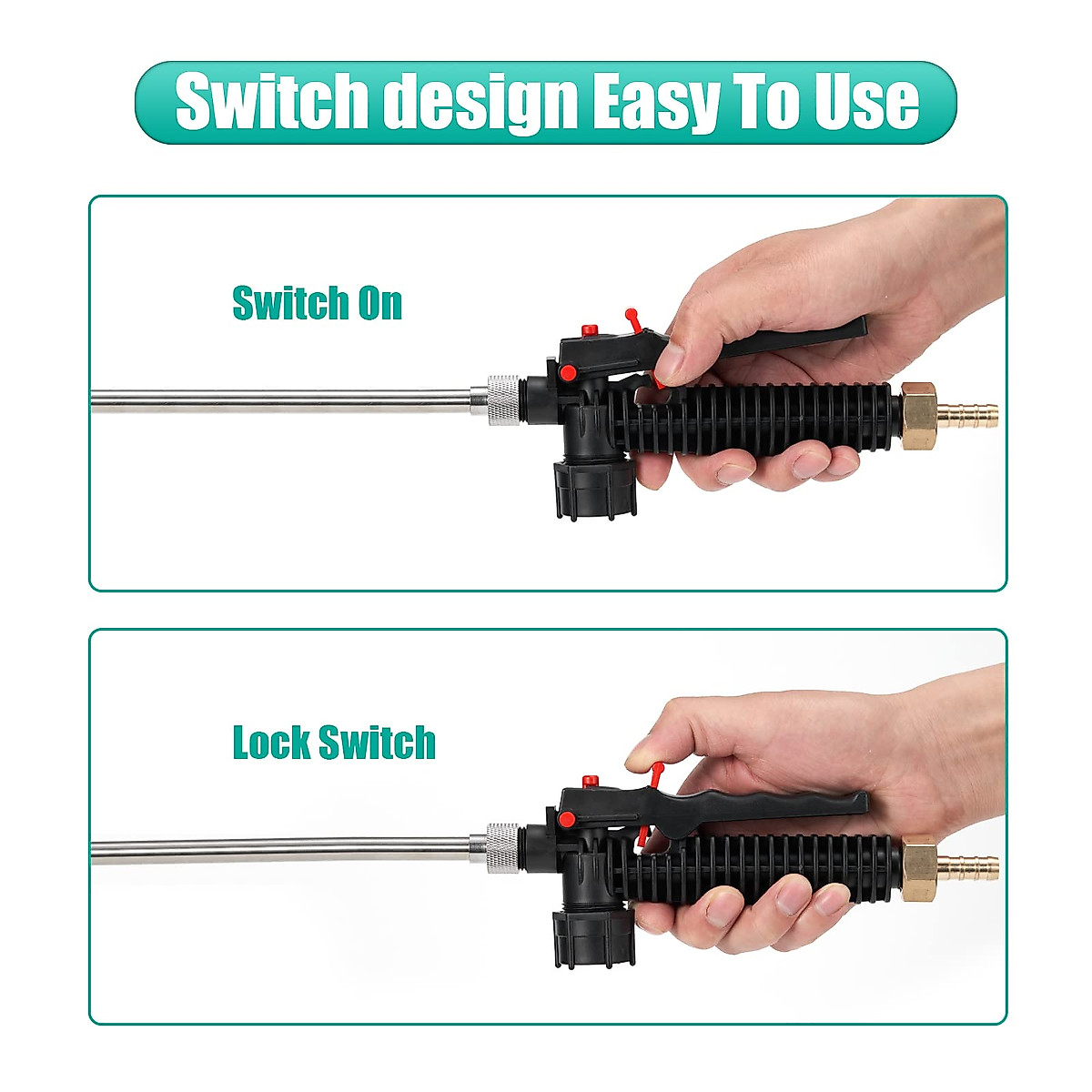 29 Inches Sprayer Wand,Adjustable Universal Sprayer Wand with 3/8" Brass Barb, Stainless Steel Replacement Sprayer Wand with Shut off Valve (3/8" Barb Sprayer Wand)