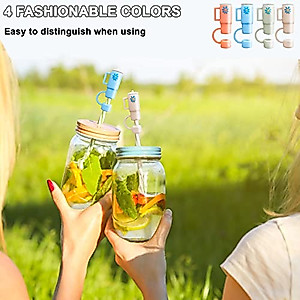 EXQUILEG Straw Covers Cap Fit for Stanley Cup, 4Pcs Silicone Straw Toppers Compatible for Stanley 30&40 Oz Tumbler, 10mm Drinking Straw Tip Covers Fit for Stanley Cups Accessories