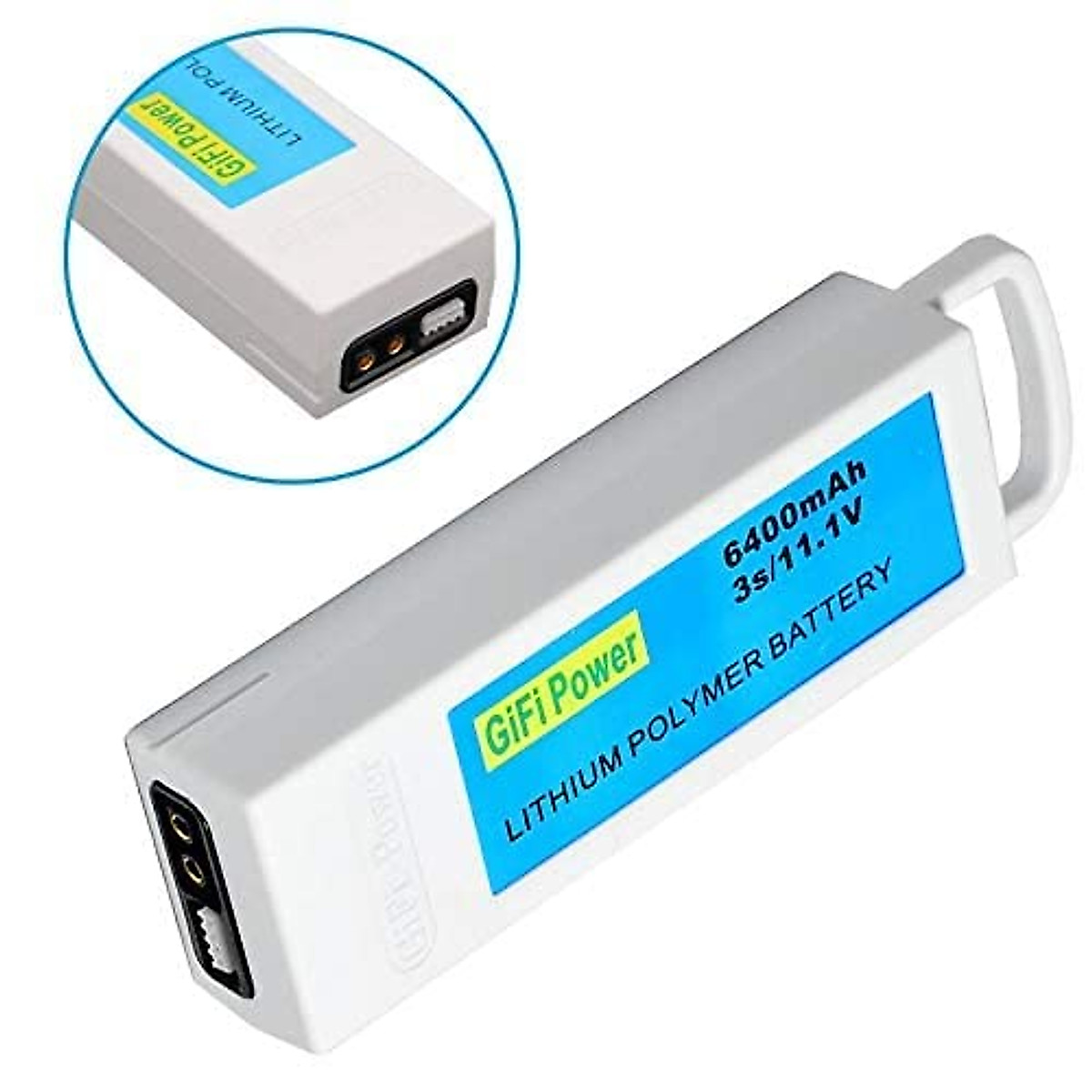 cjc 6400mAh Replacement Battery, High Capacity 3S 11.1V LiPo Battery Compatible with Yuneec Q500, Q500+, Q500 4K, Drone Quadcopter (1PACK) Blue