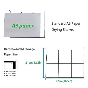 THEGA Artwork Storage Display Rack - Metal Steel Double Sided Artwork Drying Rack with 20 Wire Shelves for Classrooms Paintings, Art Studios and Home Use, Black Powder Coated Finish