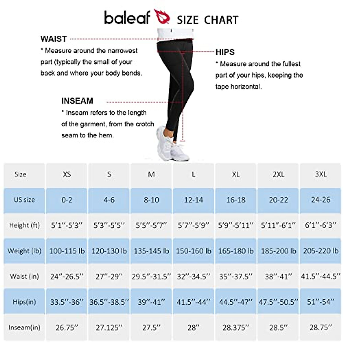 BALEAF Women's Fleece Lined Water Resistant Legging High Waisted Thermal Winter Hiking Running Pants Pockets Black X-Large