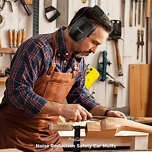 ProCase Noise Reduction Safety Ear Muffs, NRR 35dB Noise Cancelling Ear Protection Headphones, Hearing Protection Ear Defenders for Shooting Gun Range Mowing -Black