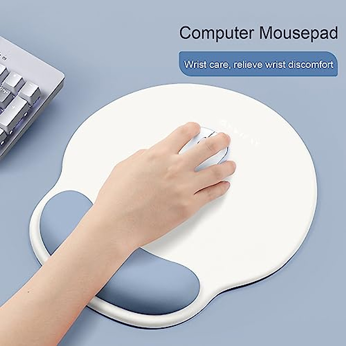 Computer Mouse Pad Ergonomic Mouse Wrist Rest Non-Slip Silicone Laptop Gaming Mouse Pad with Gel Wrist Support Computer Accessories,9.65" X 8.46" Green