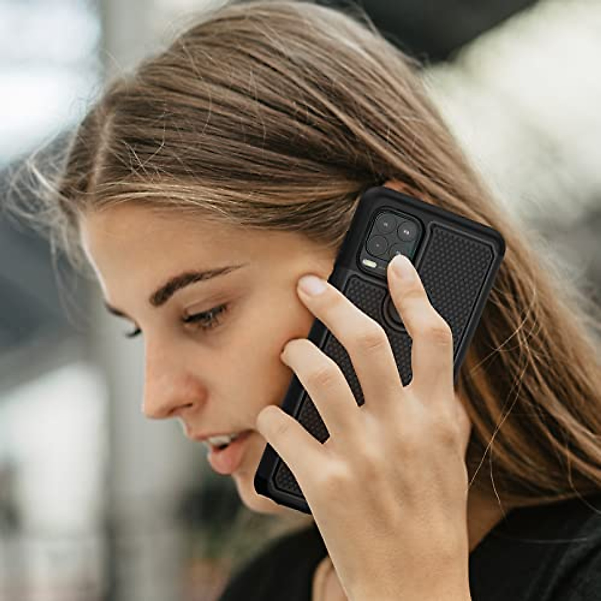 for Motorola Moto G Stylus 5G Case: Dual Layer Protective Heavy Duty Cell Phone Cover Shockproof Rugged with Non Slip Textured Back - Military Protection Bumper Tough - 6.8inch (Matte Black)