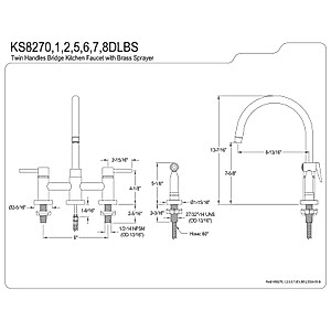 Kingston Brass KS8271DLBS Concord Bridge Kitchen Faucet, Polished Chrome