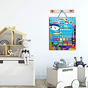 Magnetic Learning Calendar Portable Educational Learning Tool for Preschool or Toddler Age (The Ocean Version)