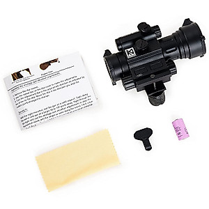 Airsoft Rifle Scope Tactical Compact, Red/Green DOT Sight, Scope with Integrated Green Laser for Rifles, with Picatinny Cantilever PEPR Mount, Side Red Green Dot and Green Aiming Laser Sight