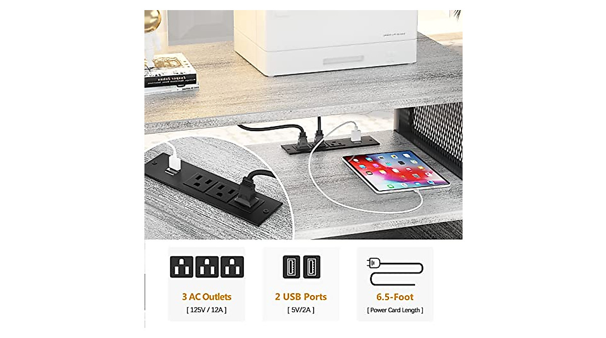 Unikito Office Filing Cabinet with USB & Power Outlets | Modern & Lockable