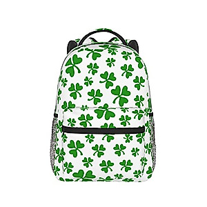 Qurdtt St.Patrick's Day Backpack, Fashion Irish Shamrock Laptop Backpack Shoulder Bag for Men Women