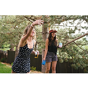 IRON °FLASK Insulated Wine Tumbler with Lid, w/Leak-Proof Lid - Keeps Drinks Hot & Cold w/Double Walled, Vacuum Stainless Steel Exterior - Travel Cup - Dark Rainbow, 14 Oz