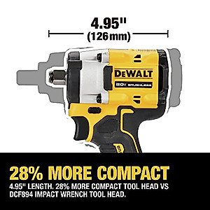 DEWALT DCF921P2 ATOMIC 20V MAX* 1/2 in. Cordless Impact Wrench with Hog Ring Anvil Kit
