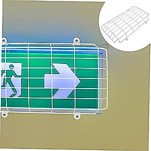 GAROZATION Exit Light Signal Signs Outdoor Emergency The Wire Exit Sign Damage Stopper Wire Exit Sign Cage Wire Guard Exit Sign Protective Cover Guards Protector Wall Gaurd Fixture White Iron