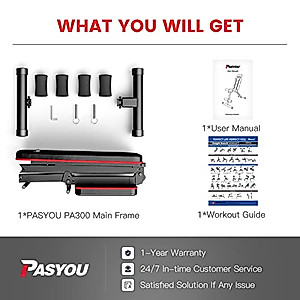 PASYOU Adjustable Weight Bench Full Body Workout Multi-Purpose Foldable Incline Decline Exercise Workout Bench for Home Gym