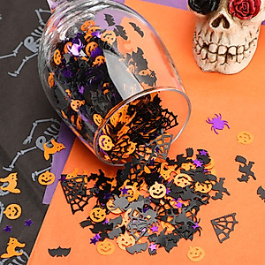 MARFOREVER Halloween Confetti Glitter Table Decorations Halloween Party Scatter Confetti Table Confetti Sprinkles Bats Spider Pumpkin for Halloween Party Supplies Decor