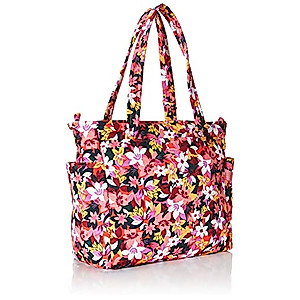 Vera Bradley Women's Cotton Utility Tote Bag, Rosa Floral - Recycled Cotton, One Size