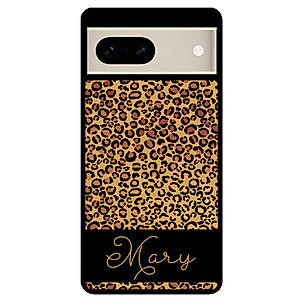 Leopard Skin Plain Personalized Black Rubber Phone Case Compatible With Google Pixel 8 Pro, 8a, 8, 7a, 7, Pixel 7 Pro, 6a, Pixel 6 Pro, 6, 5, 4a 5G, 4a 4G, 4, 4 XL, 3a, 3a XL, 3, 3 XL, 2 XL, 2