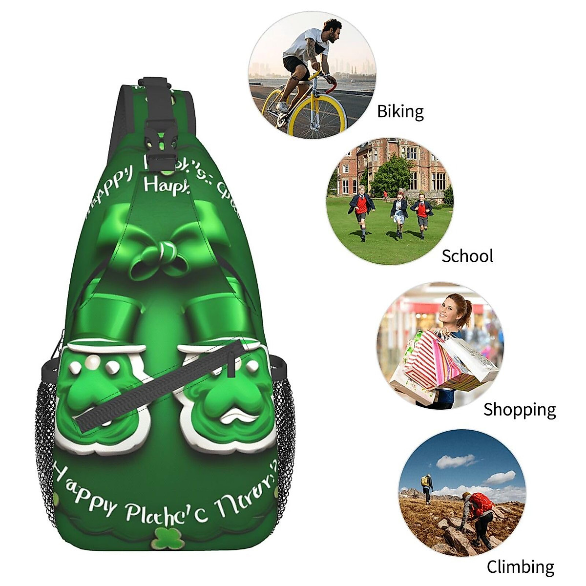 SSIMOO Happy St. Patrick'S Day Functional Outdoor Travel Hiking Backpack-Perfect For Cycling, Leisure And Outdoor Adventures