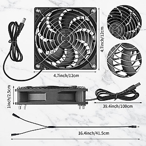 Riakrum 20W 16V Solar Panel Exhaust Fan Kit USB Portable Solar Powered Fan Summer Outdoor Waterproof Ventilator Fan for Chicken Coops, Greenhouses, Camping Exhaust (2 Sets)