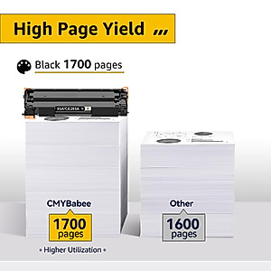 CMYBabee Compatible Toner Cartridges Replacement for HP 85A CE285A P1102W Toner for HP P1102W P1109W P1102 M1212NF M1217NFW P1006 P1005 P1505 Ink Printer (Black, 4-Packs)