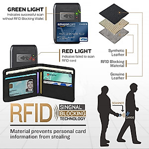 Cool Wallet- Funny Leather Credit Id Card Cash Holder Man Black Rfid Blocking Zipper Wallets With Coin Pocket Id Window Aesthetic Men Teen Boy Male Youth Guys